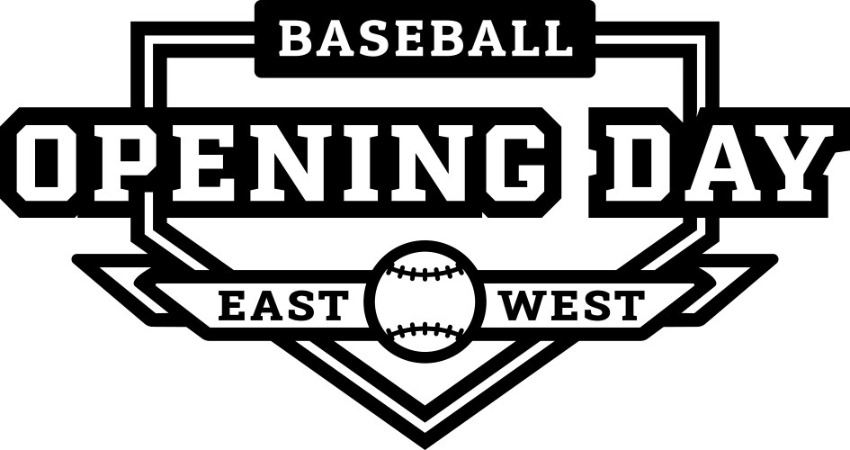 Opening day baseball logo emblem Royalty Free Vector Image