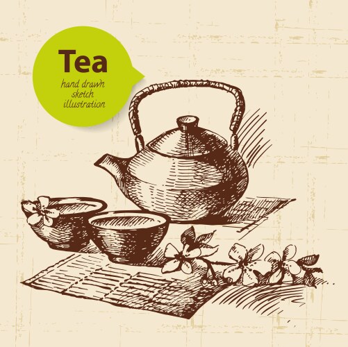 Tea vintage background Royalty Free Vector Image