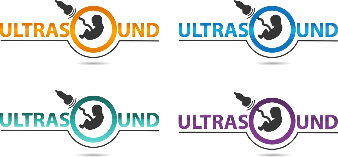 Ultrasound diagnostics logo medical research Vector Image