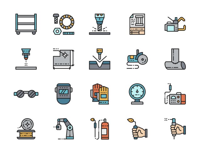 Waterpark icons set color Royalty Free Vector Image