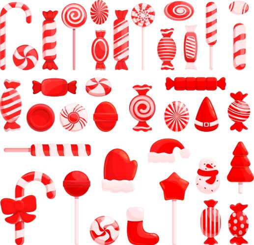 Sweet candy icon set isolated Royalty Free Vector Image