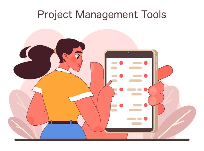 Project implementation concept flat Royalty Free Vector