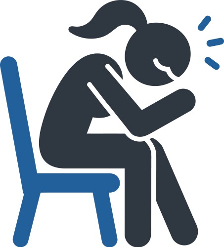 Sad sitting person icon Royalty Free Vector Image