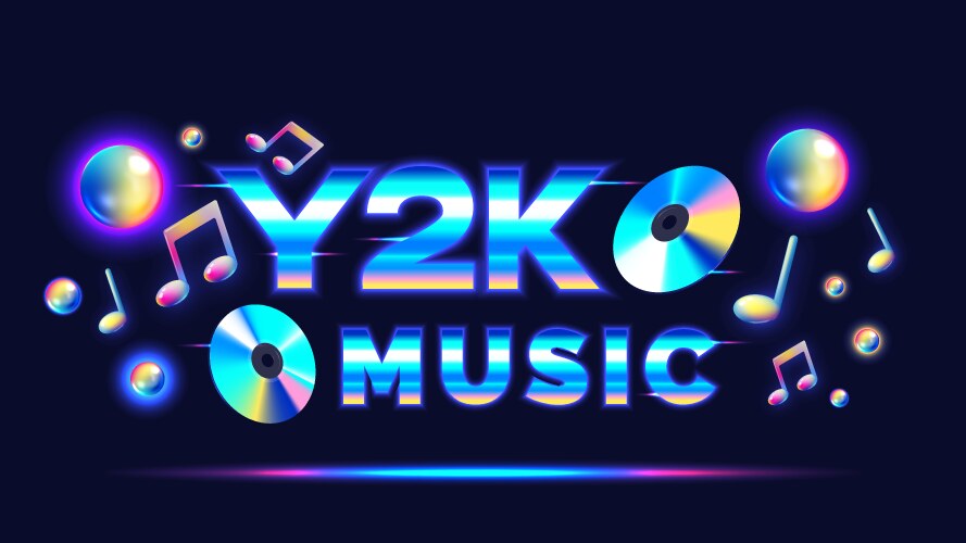 Y2k music background banner Royalty Free Vector Image