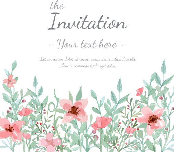Flower invitation card Royalty Free Vector Image
