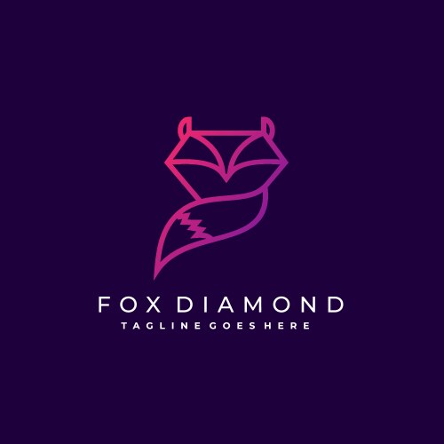 Fox wordmark logo design Royalty Free Vector Image