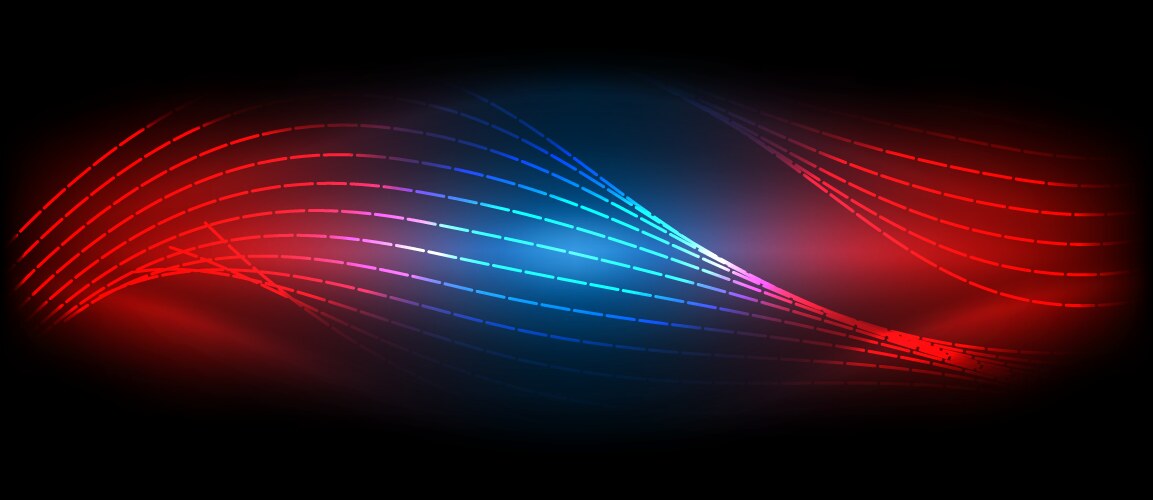 Neon wave lines with blend effect Royalty Free Vector Image