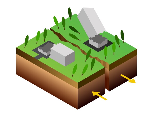 Seismic activity diagram isometric earth Vector Image