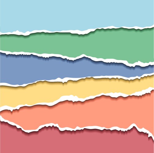 Torn paper edge seamless borders colorful pages Vector Image