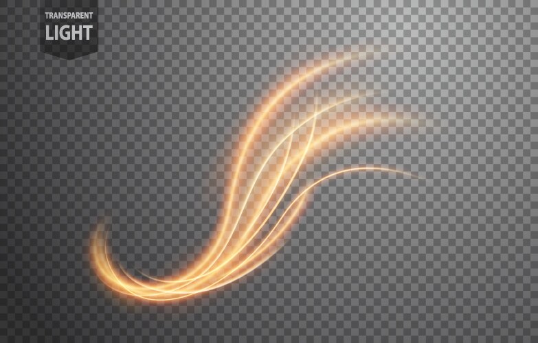 Abstract gold wavy line of light Royalty Free Vector Image
