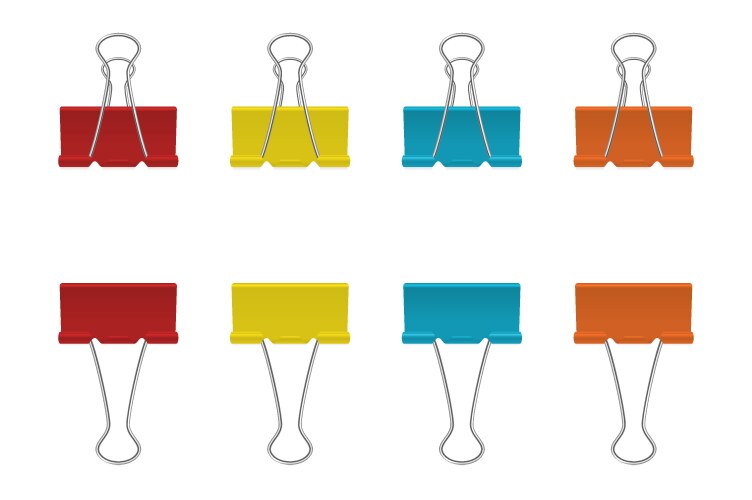 Binders foldover clips office clamp clasp Vector Image