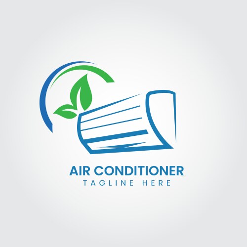 Eco air conditioner logo design template for fresh