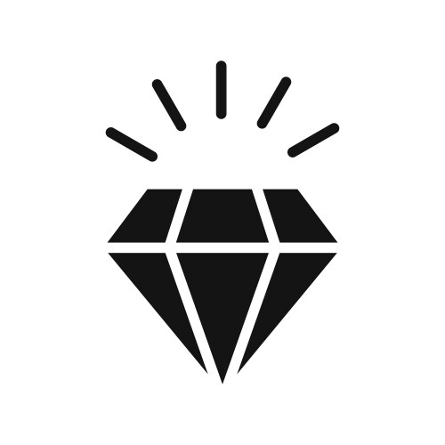 Gem icon set luxury diamond pictogram value Vector Image