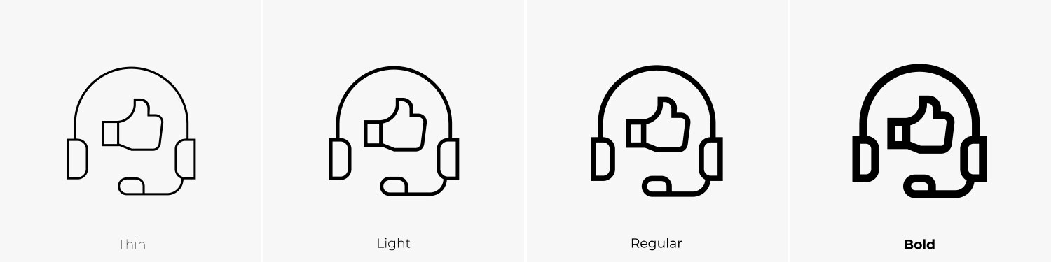 Customer review icon thin light regular and bold Vector Image