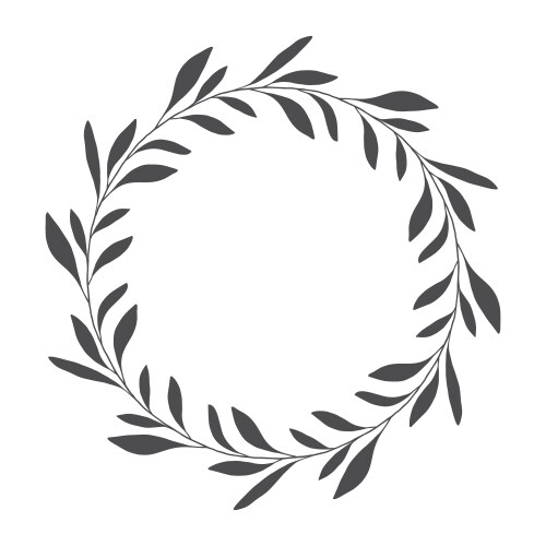 Hand drawn floral wreath clip art round frame wit Vector Image