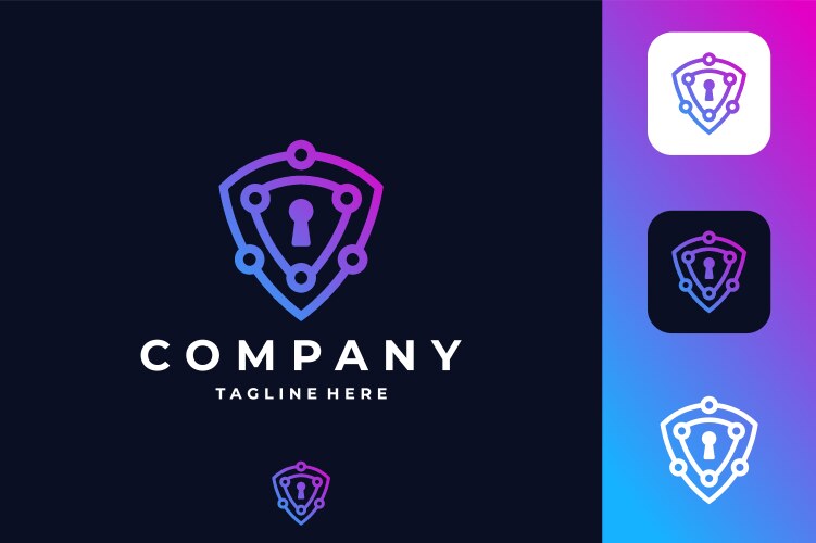 Security logo template with modern creative Vector Image