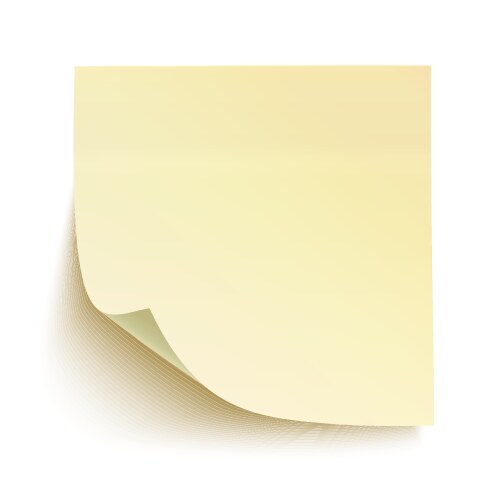 Yellow sticky note isolated on white background Vector Image