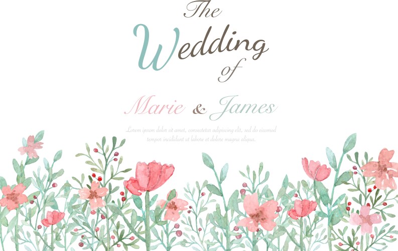 Flower invitation card Royalty Free Vector Image