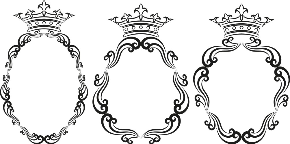 Elegant royal frame with crown Royalty Free Vector Image