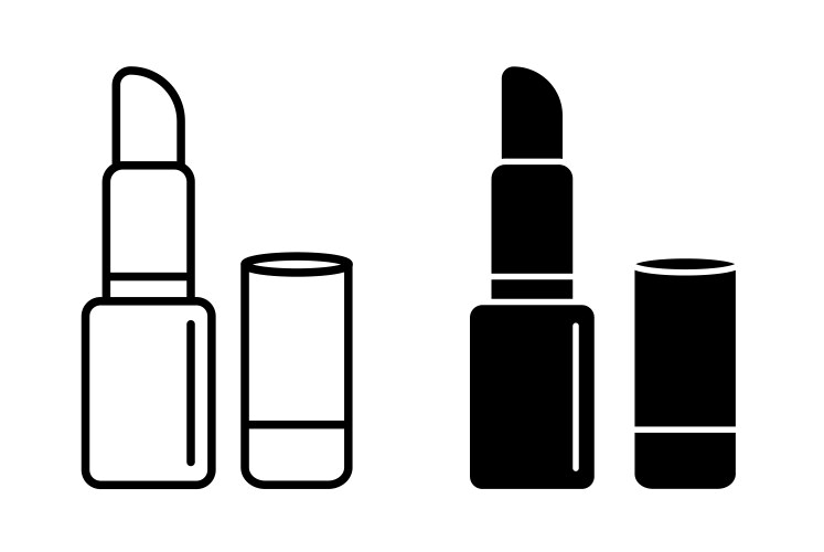 Lipstick icon set makeup lip stick symbol Vector Image
