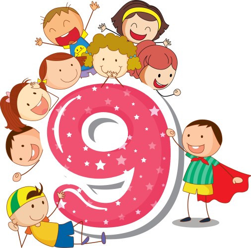 Flashcard n is for numbers Royalty Free Vector Image