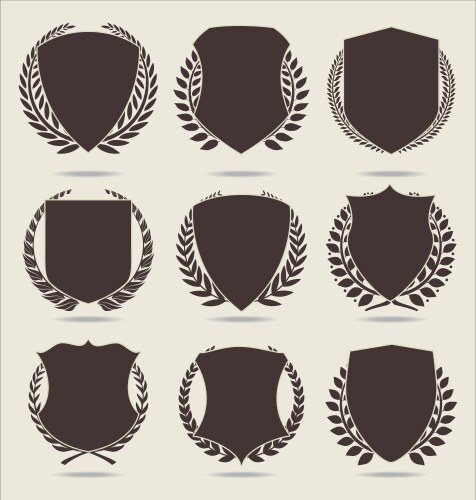 Logo Shield Shapes Set Shield Shapes. Badge, Crest And Icon Of