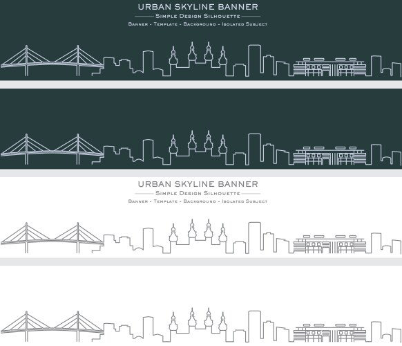 Key west single line skyline profile banner Vector Image