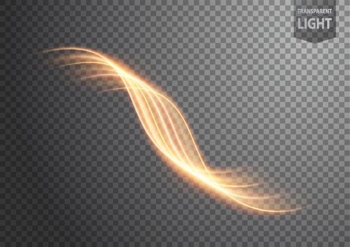 Abstract gold wavy line of light Royalty Free Vector Image