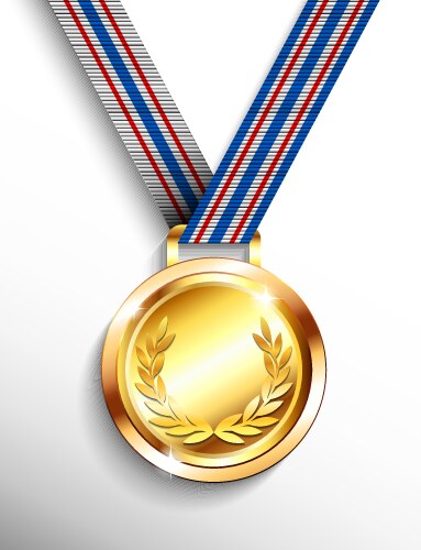 Gold medal for first winner prize Royalty Free Vector Image