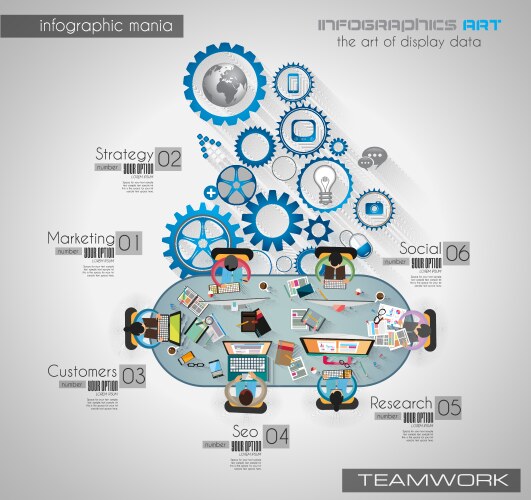 Human heads infographic group of people teamwork Vector Image
