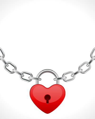 Monoline cute lock in form heart Royalty Free Vector Image