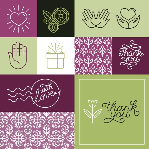 Calligraphic lettering thank you Royalty Free Vector Image