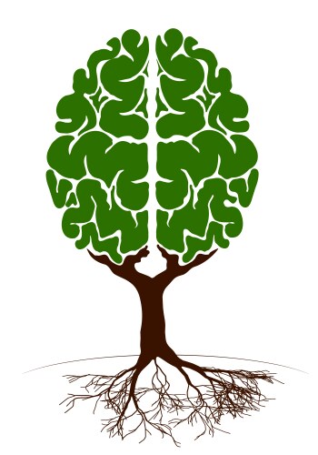 Human head with circuit tree Royalty Free Vector Image