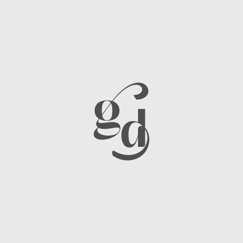Classy black fashion beauty monogram initial logo Vector Image