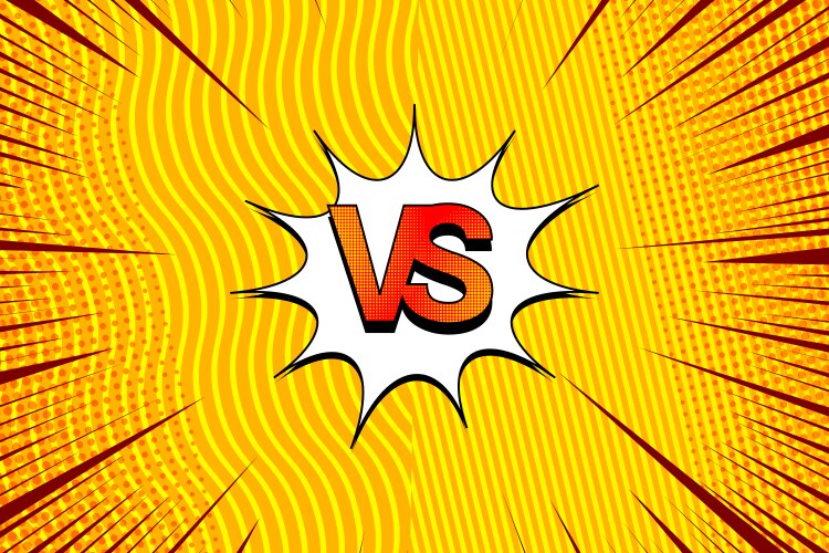 Comic versus background vs challenge frame Vector Image