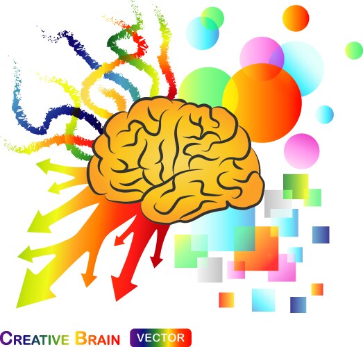 Cute brain adorable Royalty Free Vector Image - VectorStock