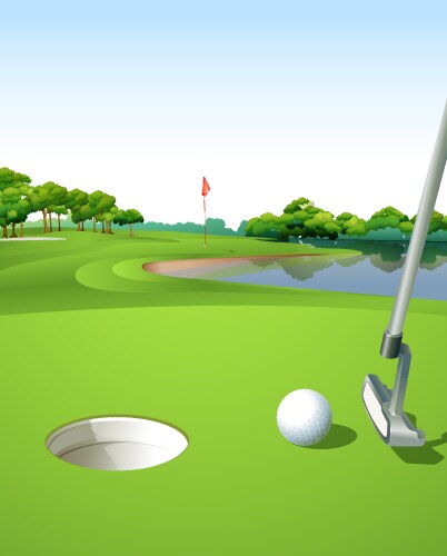 Golf course green Royalty Free Vector Image - VectorStock