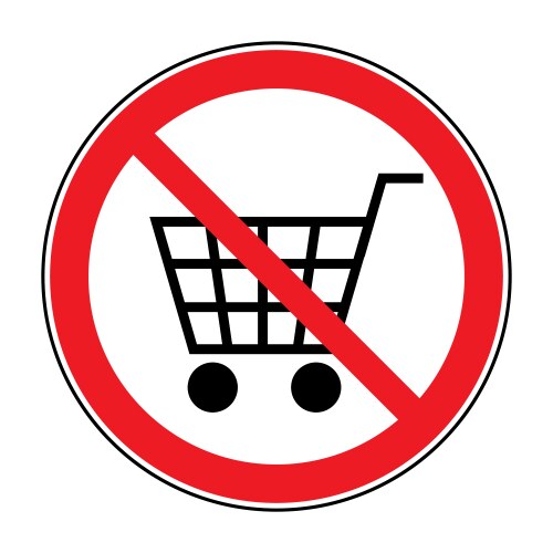 No shopping cart sign Royalty Free Vector Image