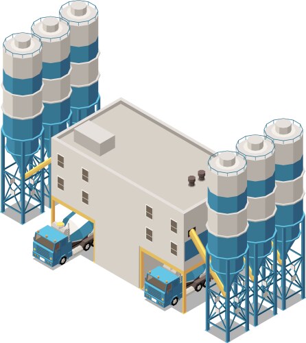 Concrete production cement factory industry Vector Image
