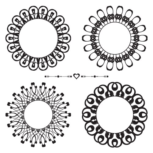 Set of lace elements Royalty Free Vector Image