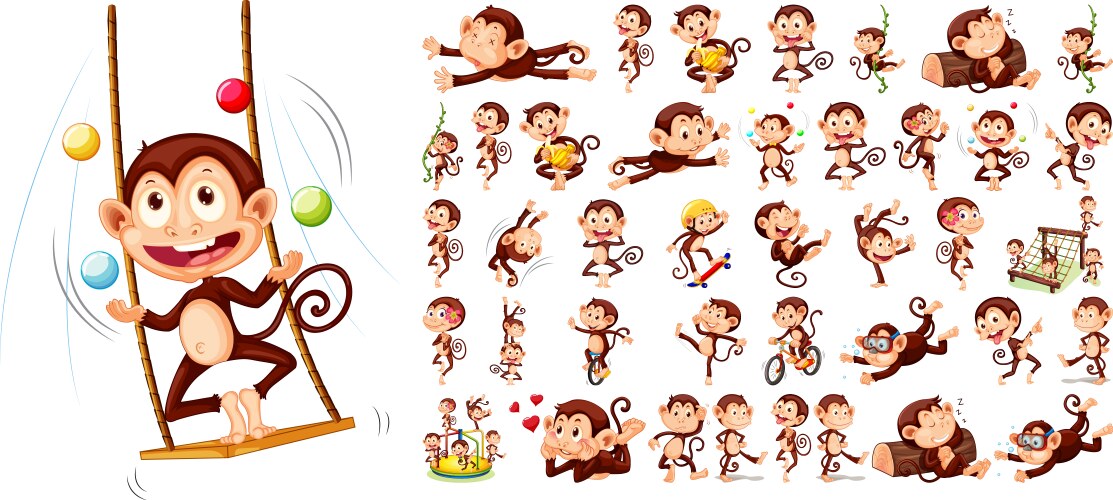 A playful monkey Royalty Free Vector Image - VectorStock