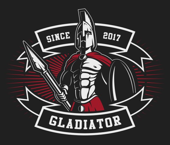 Gladiator emblem Royalty Free Vector Image - VectorStock