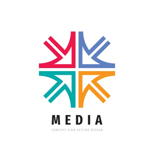 Tv media logo design Royalty Free Vector Image