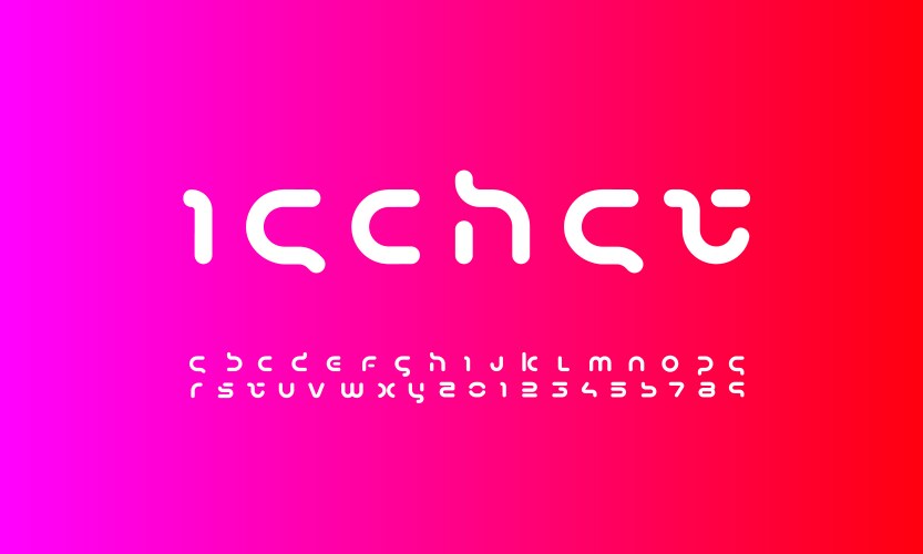 Technology science font digital cyber alphabet Vector Image