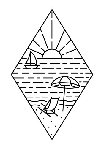 Beautiful nature line art Royalty Free Vector Image