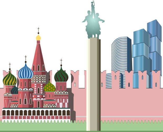 Banner with kremlin in moscow russian landmark Vector Image