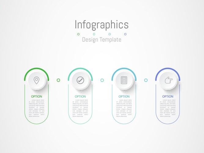Infographic 4 options design elements Royalty Free Vector