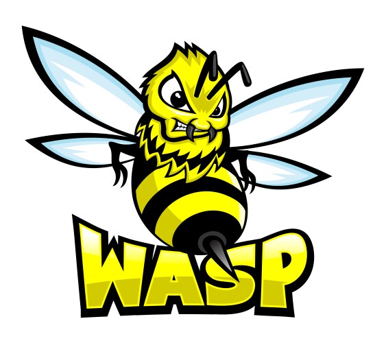 Angry hornet wasp mascot Royalty Free Vector Image