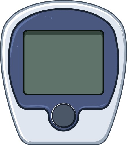 Test blood glucometer cartoon Royalty Free Vector Image