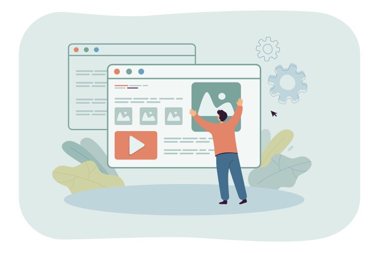 Content writer media creator and online freelance Vector Image